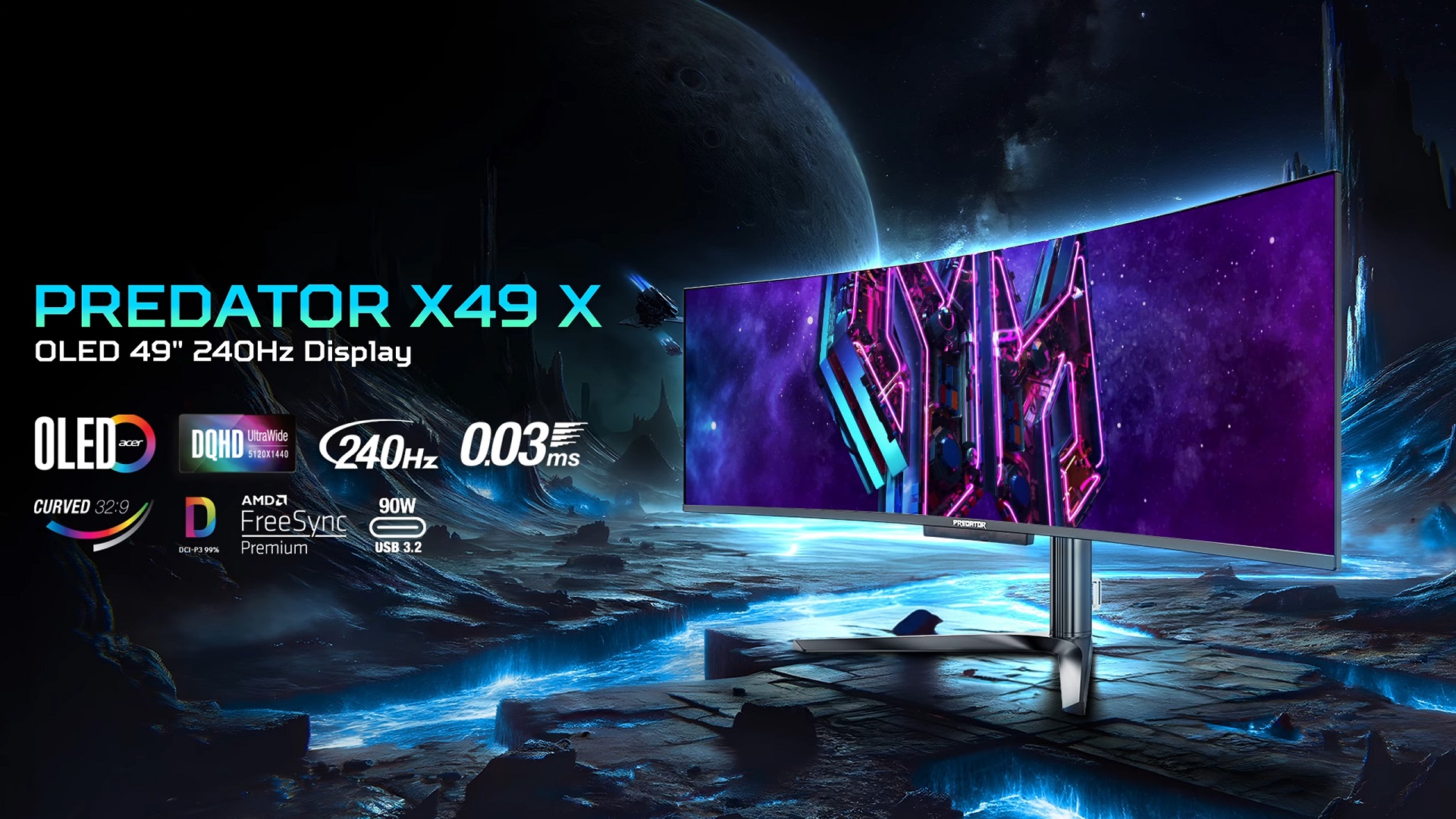 ایسر مانیتور گیمینگ فوق عریض Predator X49 X با پنل QD-OLED را معرفی کرد ...